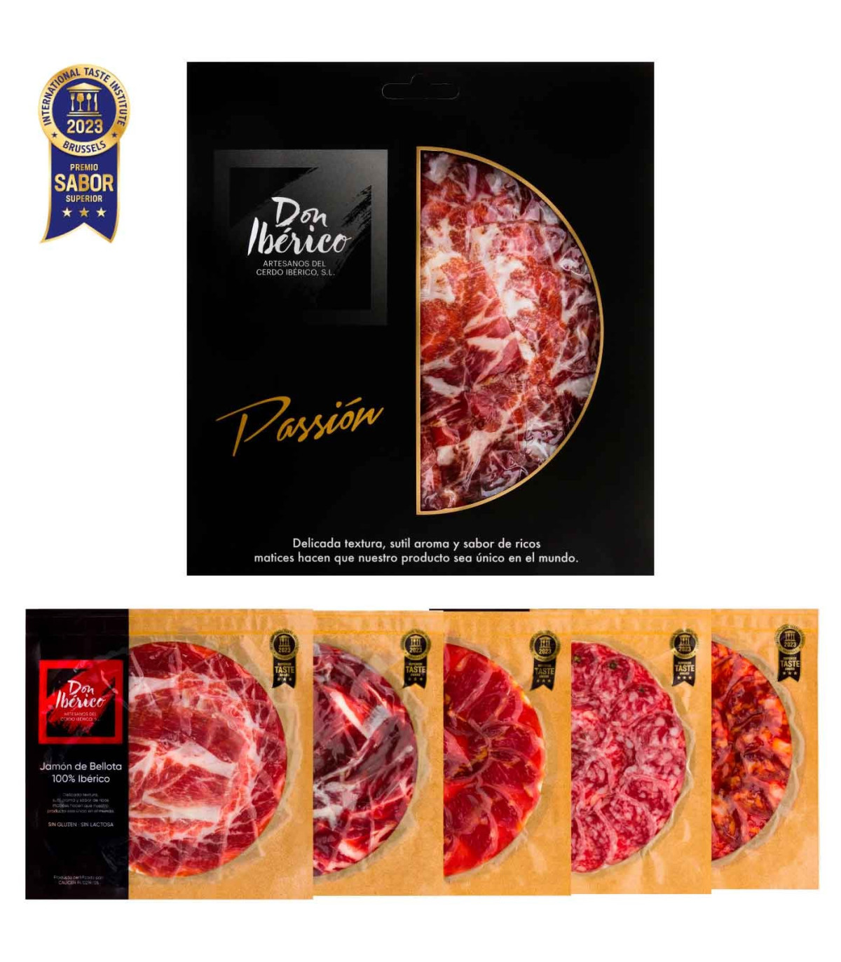 Pack degustación de jamón, paleta y embutido bellota 100% ibérico.